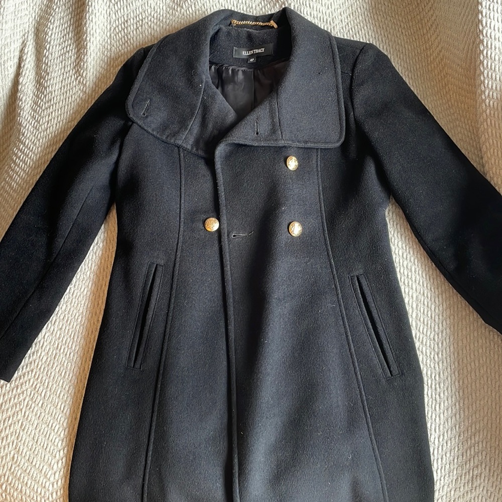 Ellen Tracy Double Breasted Wool Coat, Size 4 Petite,… - Gem